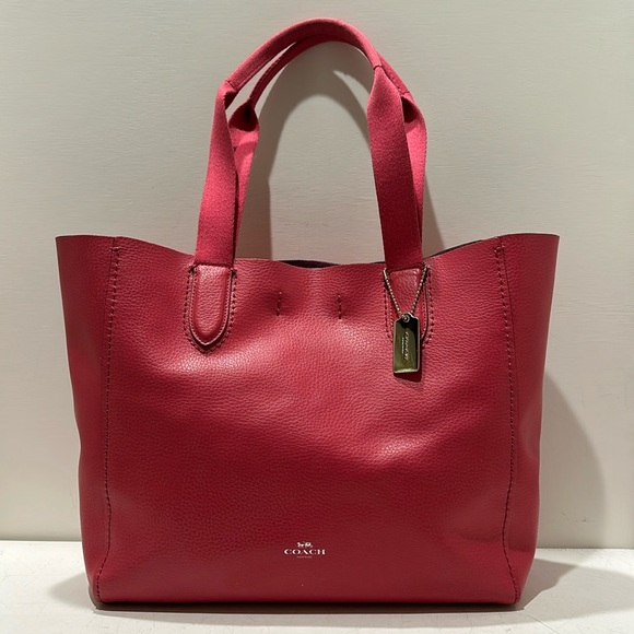 Coach | Bags | Coach F5866 Pink Derby Pink Pebbled Leather Tote Bag ...